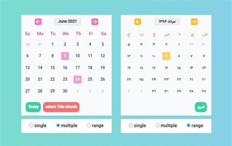 Calendar Vuejs Examples