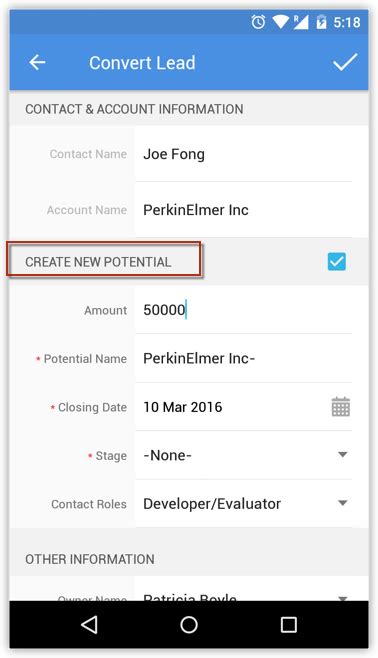 Using Zoho Crm Mobile App For Android Online Help Zoho Crm