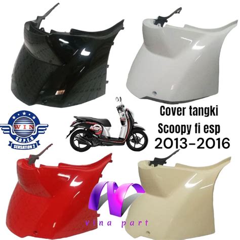 Jual Cover Center Tutup Mesin Scoopy Fi K Hitam Putih Krem Merah Merk Win Shopee Indonesia
