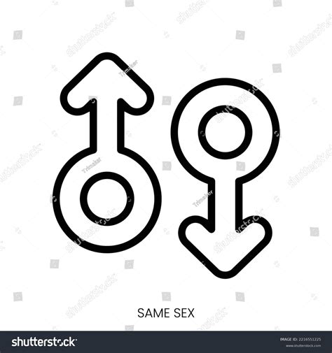 Same Sex Icon Line Art Style Stock Vector Royalty Free 2216551225 Shutterstock