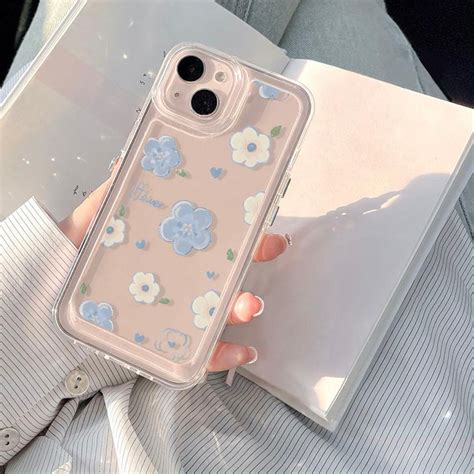 Jual Bunga Biru Dan Putih Transparan Soft Case Redmi F7 15c 13x A5 13 Note 13 Pro Plus 5g 12 A3