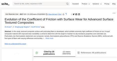Evolution Of The Coefficient Of Friction With Surface Wear For Advanced