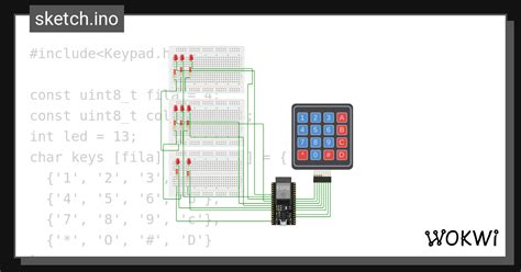 Codigo Teclado Wokwi ESP32 STM32 Arduino Simulator