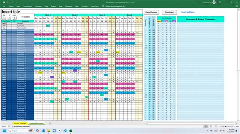 Professional Excel Roster Template Rotating Shift Planner For Staff Management Etsy