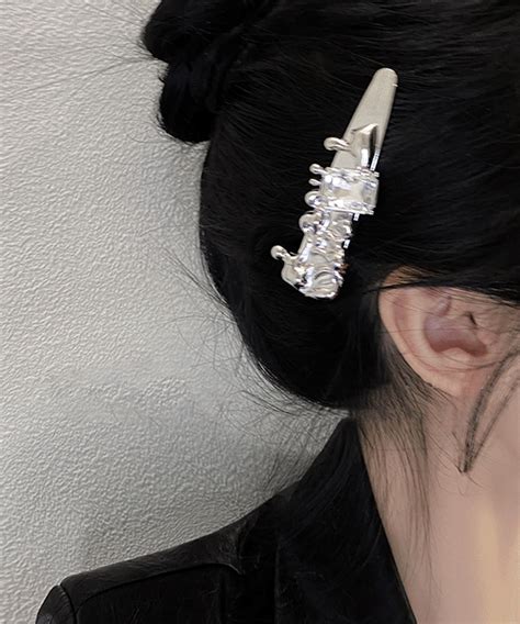 당일발송메탈 써지컬 실버 큐빅 진주 머리핀 세트 모음 물방울 큐빅 Y2k 키치 힙한 러블리 에이블리