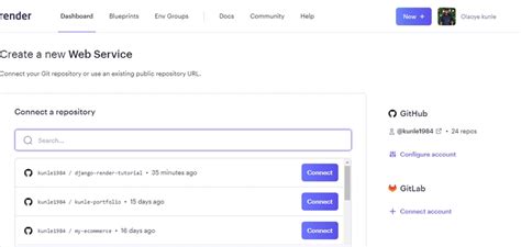 deploying your project from github using render cloud service dev