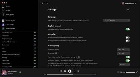settings only show the language option the spotify community