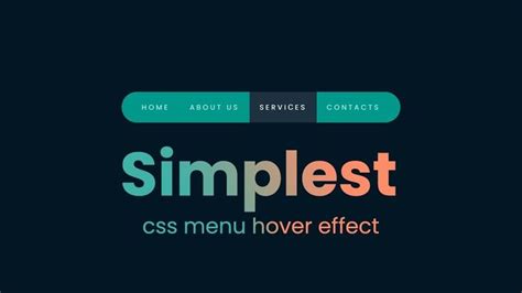 Simplest Pure Css Menu Hover Effect Css Effects Menu Promote Your