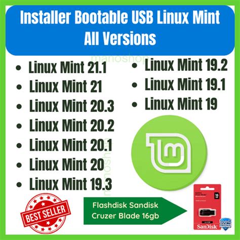 Jual Linux Mint Installer Usb Flashdisk Bootable All Versions Mint 20
