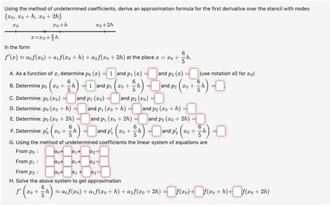 Solved Using The Method Of Undetermined Coefficients Derive Chegg