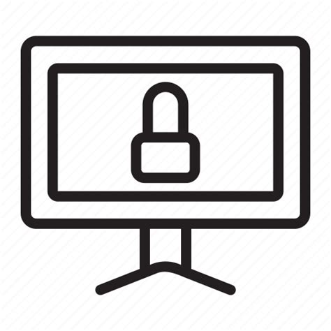 Monitor Hacking Password Server Locked Security Icon Download On Iconfinder