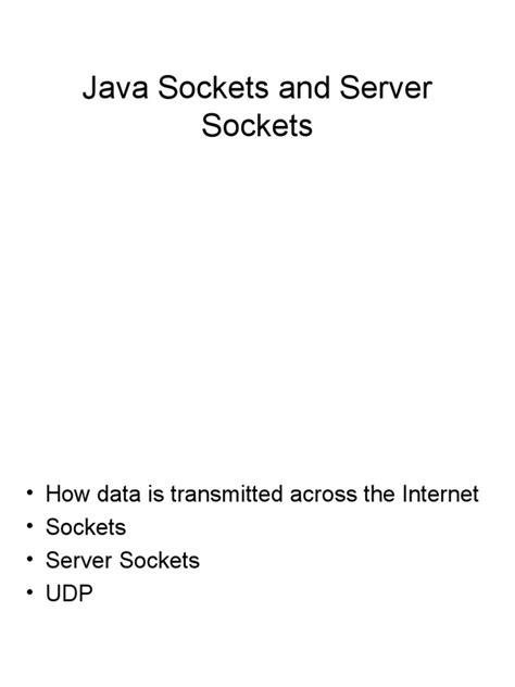 Java Sockets And Server Sockets Pdf Port Computer Networking