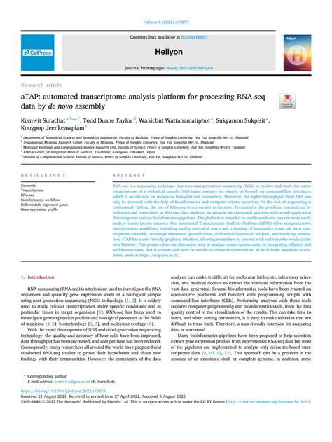 pdf atap automated transcriptome analysis platform for processing