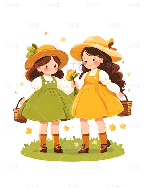 Aiai数字艺术 卡通可爱秋季美丽的小姑娘女孩人物插画 Ai平面元素免费下载png格式2688像素编号70902534 千图网