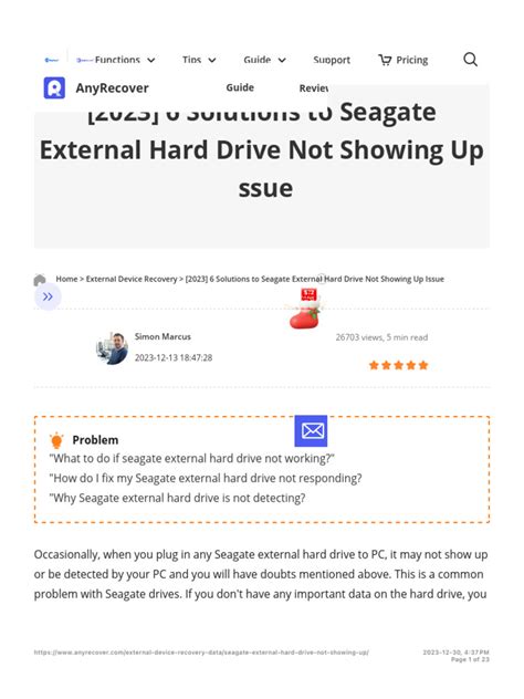 2023 6 Solutions To Seagate External Hard Drive Not Showing Up Issue Pdf File System