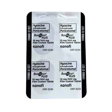 Buscopan Plus Tablet 10mg500mg X 4s