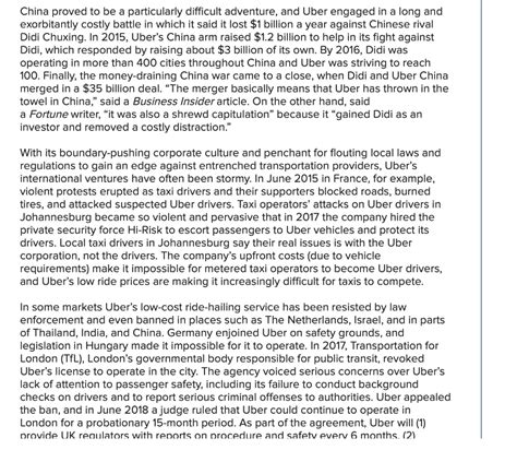required information uber continuing case chapter