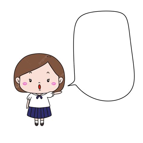 Cute Girl Thailand Student Textbox Dialog Box Student Clipart Box