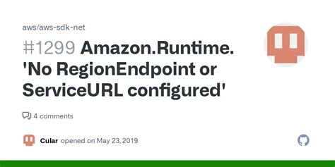 amazon runtime amazonclientexception no regionendpoint or serviceurl