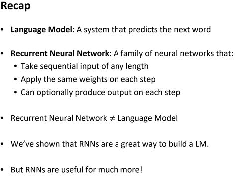 Cs224n Lecture 5 Recurrent Neural Networks And Language Models Aigonna