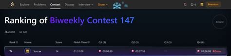 suresh kumar on linkedin ranked 74 in the recent biweekly contest 147
