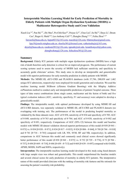 Interpretable Machine Learning Model For Early Prediction Of Mortality