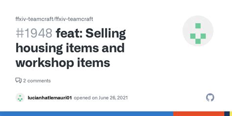 Feat Selling Housing Items And Workshop Items · Issue 1948 · Ffxiv