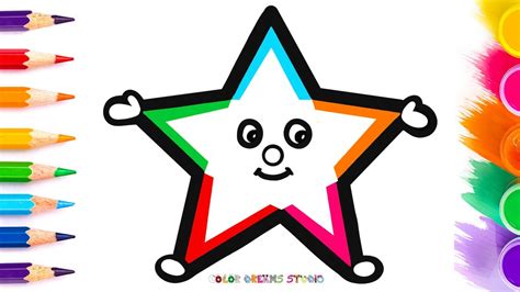 🌟how To Draw A Cute Star Colorful Star Easy Step By Step For