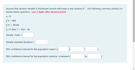 Solved Assume That Random Variable X Distributed Normal With