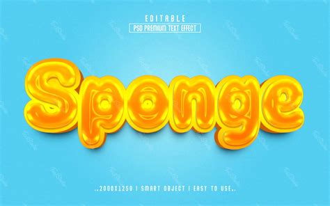 Sponge Summer Style 3d Text Effect Free Photoshop Psd File