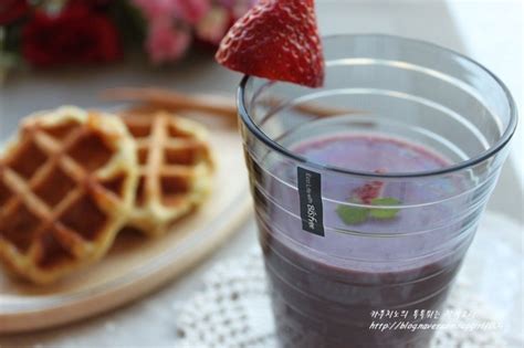 초간단 검은콩두부 딸기주스