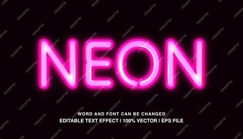 Premium Vector Neon Editable Text Effect Template Pink Neon Light Futuristic Typeface