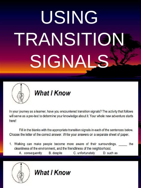 Using Transition Signals Pdf