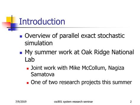 Parallel Exact Stochastic Simulation In Biochemical Systems Ppt Download