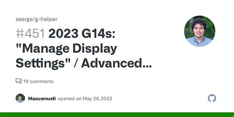 2023 G14s Manage Display Settings Advanced Optimus No Longer