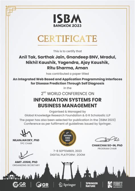 Sarthak Jain On Linkedin Isbm2023 Thailand Research Publication Collaboration Teamwork