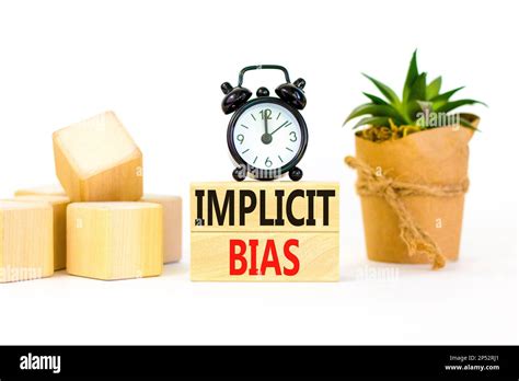 Implicit Bias Symbol Concept Words Implicit Bias On Wooden Block Beautiful White Table White