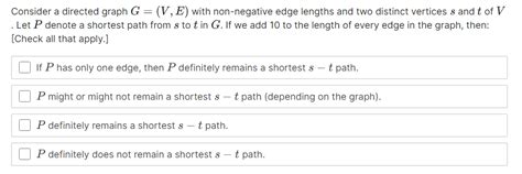 solved consider a directed graph g v e ﻿with non negative