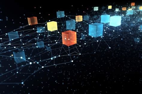 Abstract Blockchain Network Background Premium Ai Generated Image