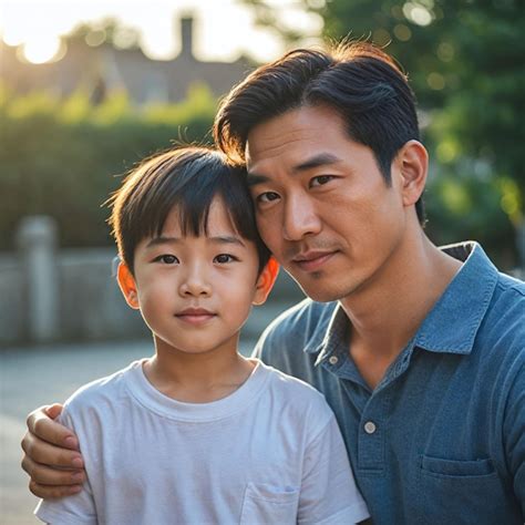 Father And Son Bonding Outdoors Premium Ai Generated Image