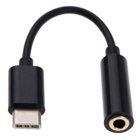Cabo Adaptador Type C Para Audio Jack 3 5mm Black KuantoKusta