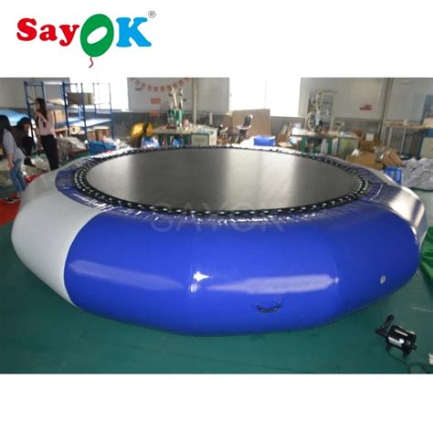 Pvc 팽창식 물 트램펄린 워터 바운서 팽창식 물 점프 침대 점퍼 전기 공기 펌프 포함 09mm Aliexpress