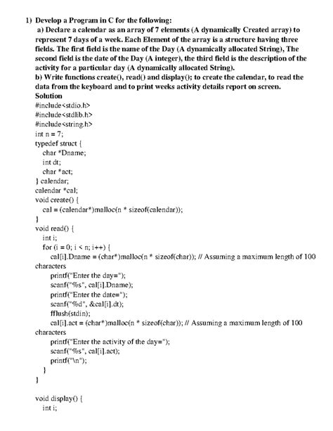 Ds Lab Mannual Bcsl305 Jjnnnn Develop A Program In C For The Following A Declare A