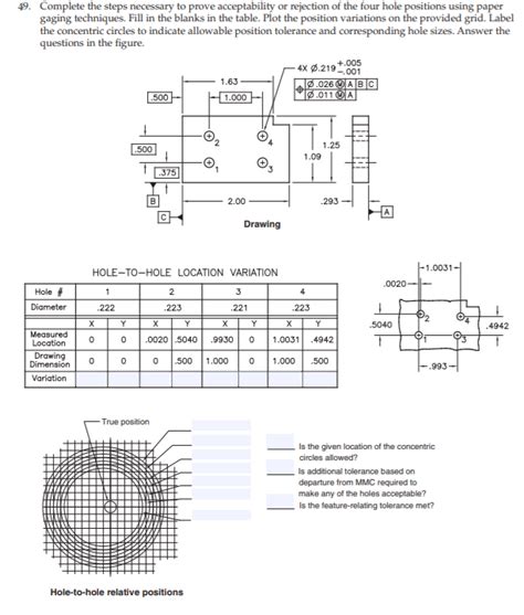 Solved 45 Complete A Composite Position Tolerance