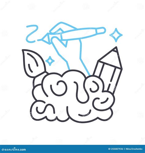 Design Thinking Line Icon Outline Symbol Vector Illustration Concept Sign Stock Vector