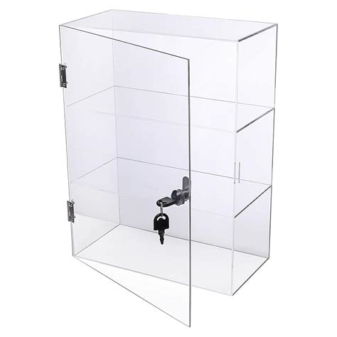 Buy Choowin 3 Shelf Clear Acrylic Display Case With Lock Lockable Display Case Locking Display