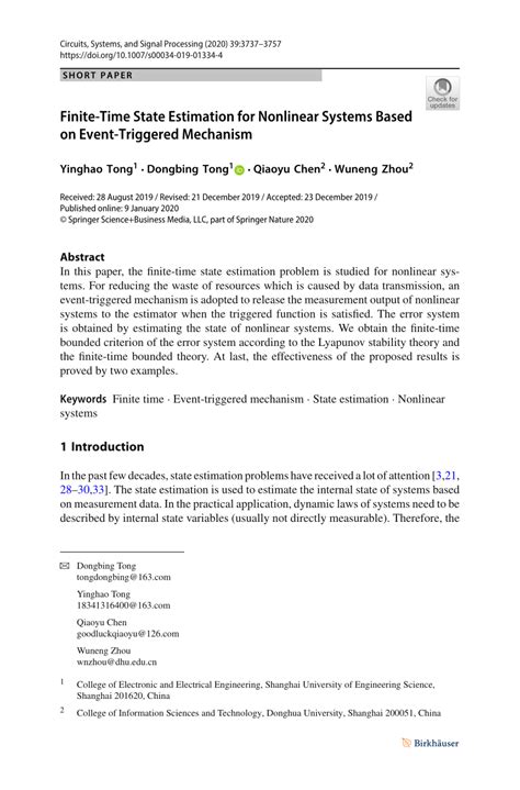 pdf finite time state estimation for nonlinear systems based on event