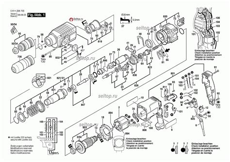 Запчасти для перфоратора Bosch GBH 2-24 DFR деталировка 1 (0611238708 ...