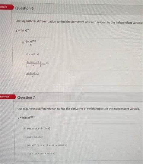 Solved Use Logarithmic Differentiation To Find The Chegg Com