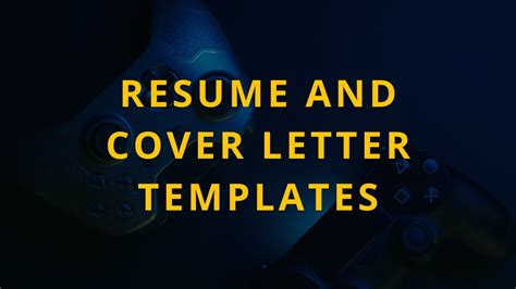 Resume And Cover Letter Templates Swaroop Nadella Youtube